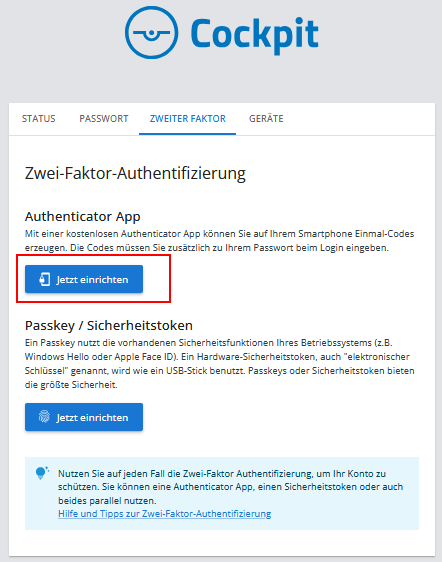 Wie richte ich einen zweiten Faktor ein: Authenticator-App